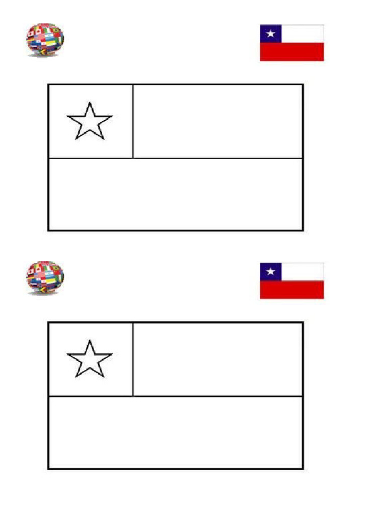 bandera, copihue para colorear | PDF