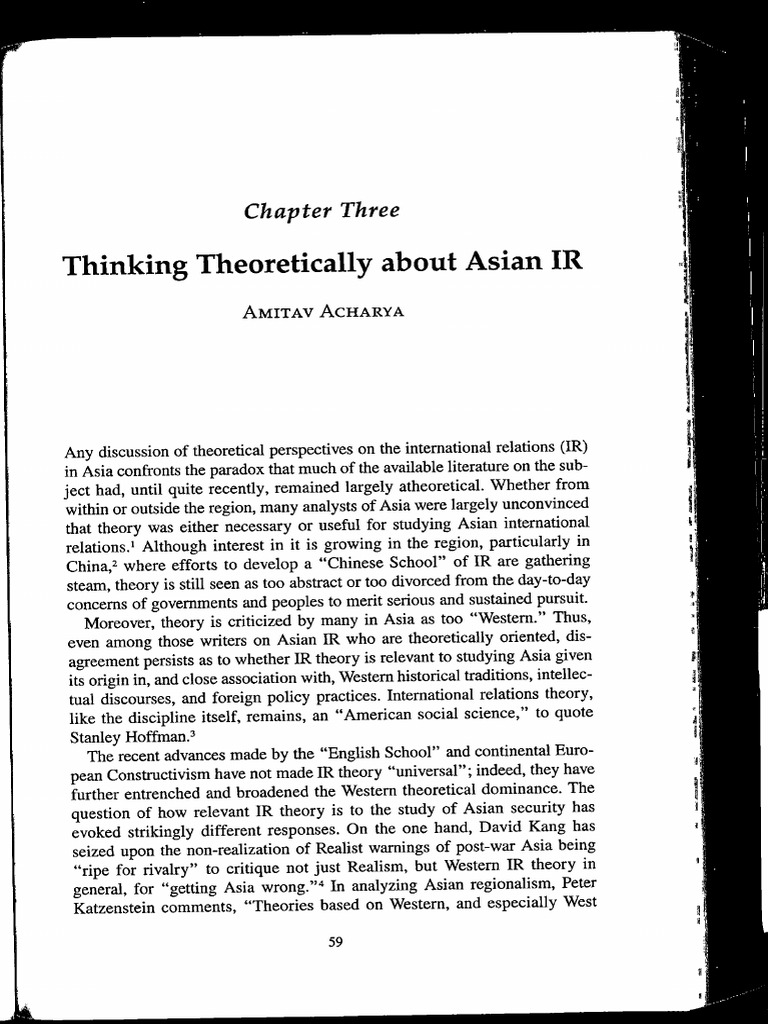 Acharya 2013 Ch3-Thinking Theoretically About Asian Ir 0 | PDF ...