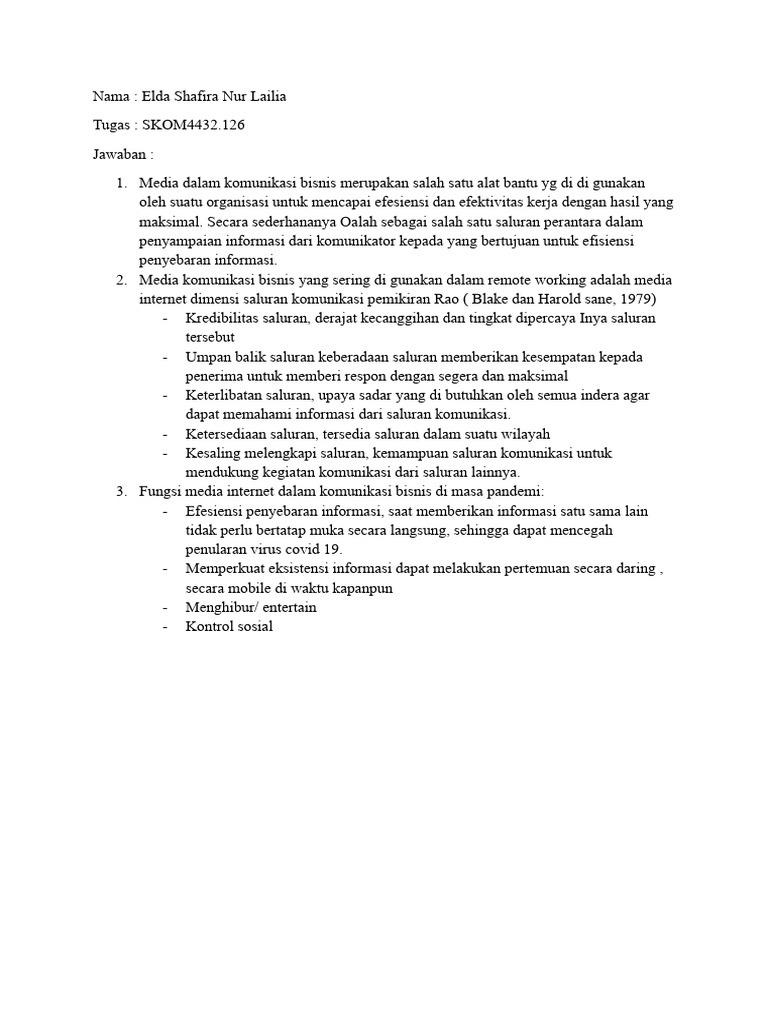 Tugas Tuton 1 Elda Shafira | PDF | Teknologi & Rekayasa