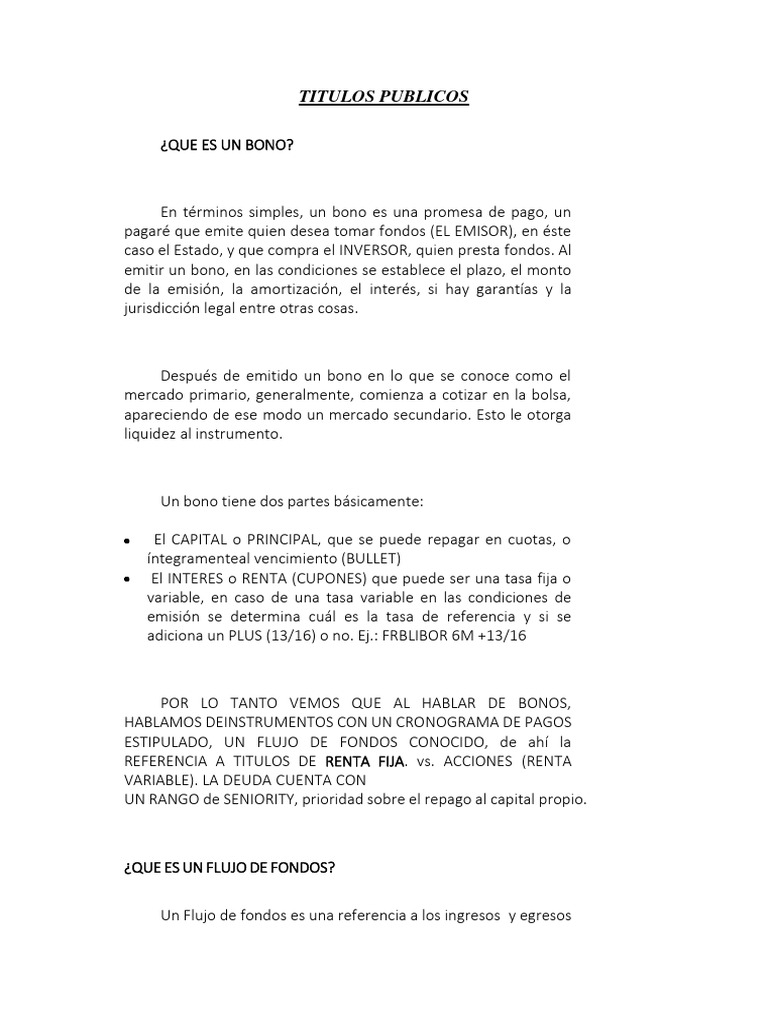 1 - Teoria - Titulos Publicos | PDF | Interés | Tasa interna de retorno 1 - Teoria - Titulos Publicos | PDF | Interés | Tasa interna de retorno
