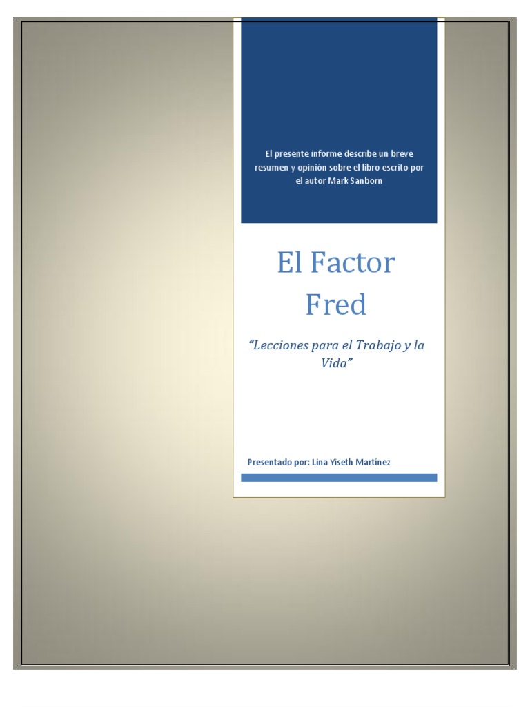 Lecciones del libro "El Factor Fred" | PDF | Vida | Amor