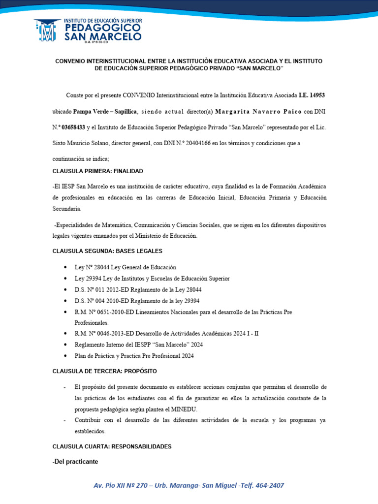 Convenio de La Pràctica Profesional 2024 | PDF | Maestros | Educación más alta