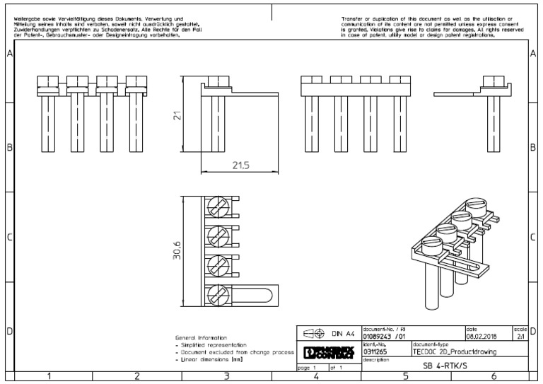 PXC 0311265 04 01 SB-4-RTK-S 2D | PDF