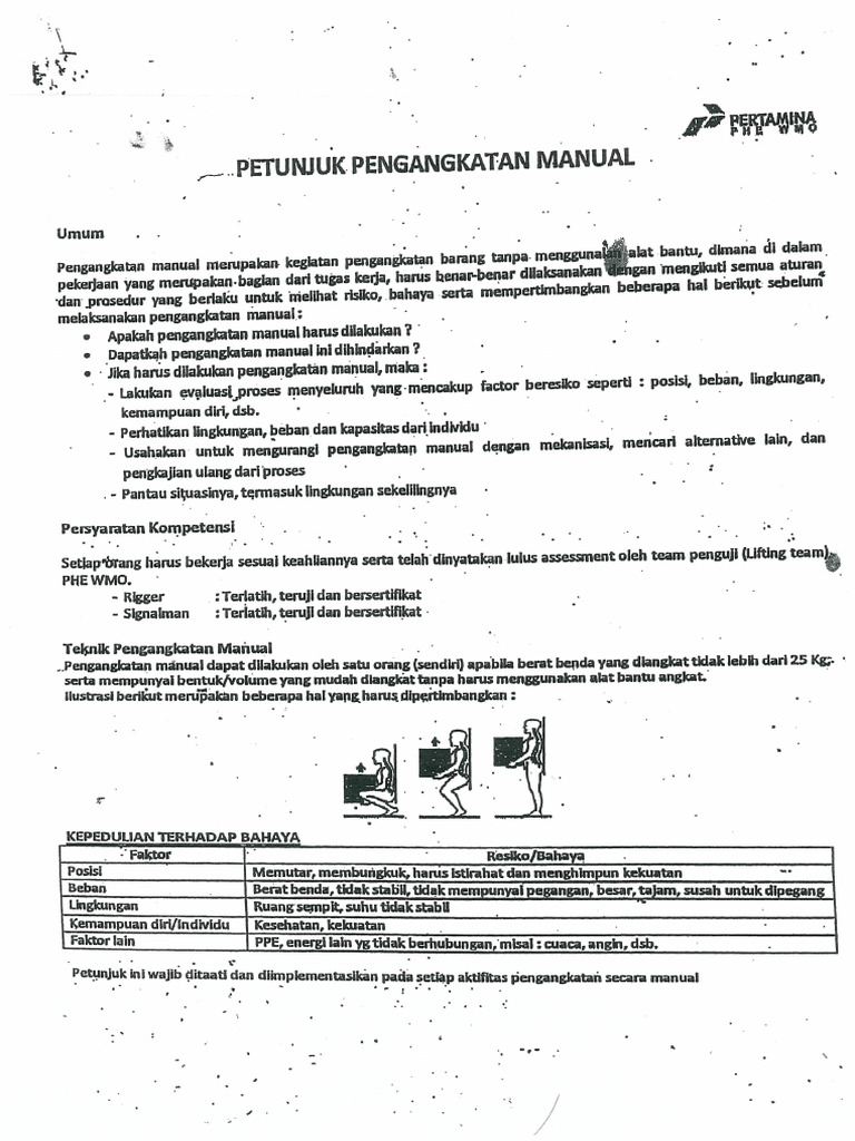 Manual Handling Guidline | PDF