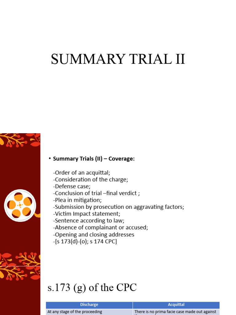 Week 5 and 6 Summary Trial II | PDF | Reasonable Doubt | Burden Of Proof (Law)