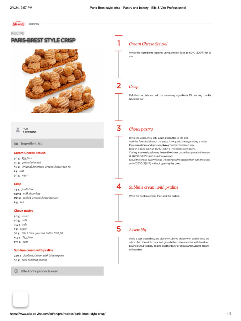 Paris-Brest Style Crisp by Nicolas Boussin | PDF