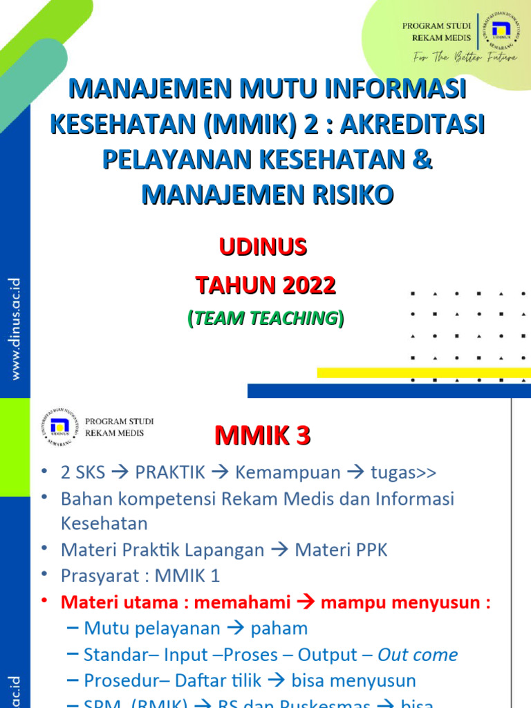 Manajemen Mutu Informasi Kesehatan | PDF