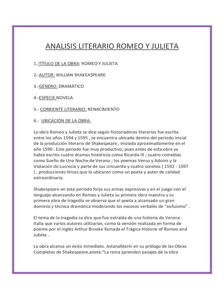 Guión de La Obra de Romeo y Julieta | PDF