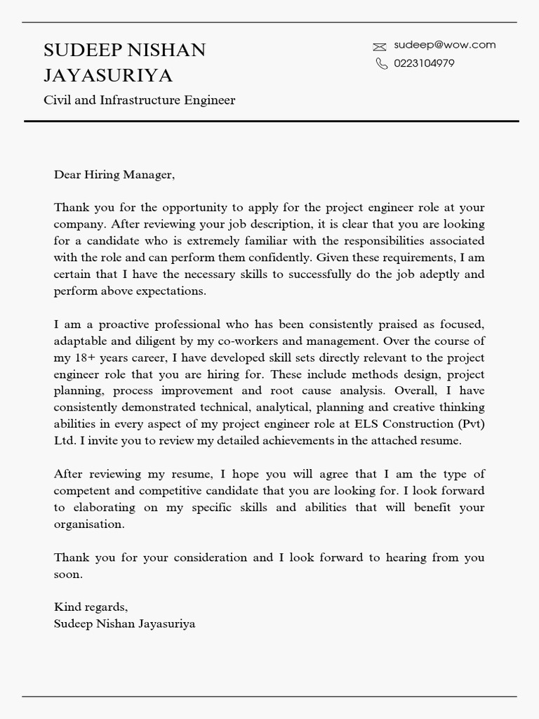 Sudeep Cover Letter | PDF