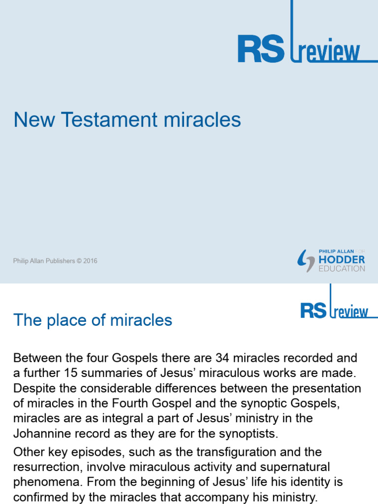 RSReview12 2 New-Testament Miracles | PDF | Jesus | Gospel Of Mark