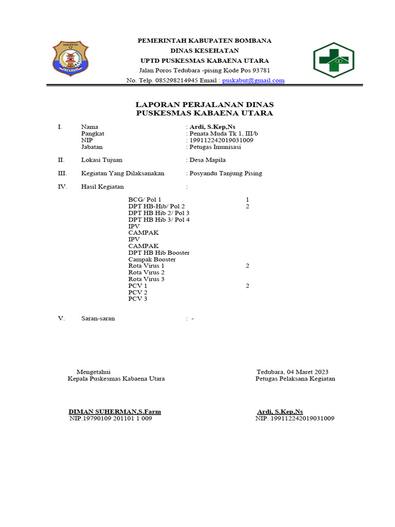 LPD Posyandu Imun Maret 2024 | PDF
