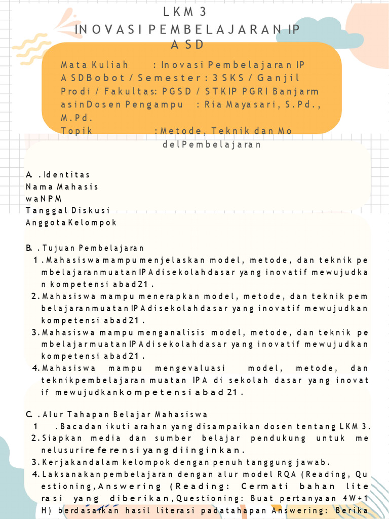 LKM 3 Inovasi Pembelajaran Ipa SD | PDF