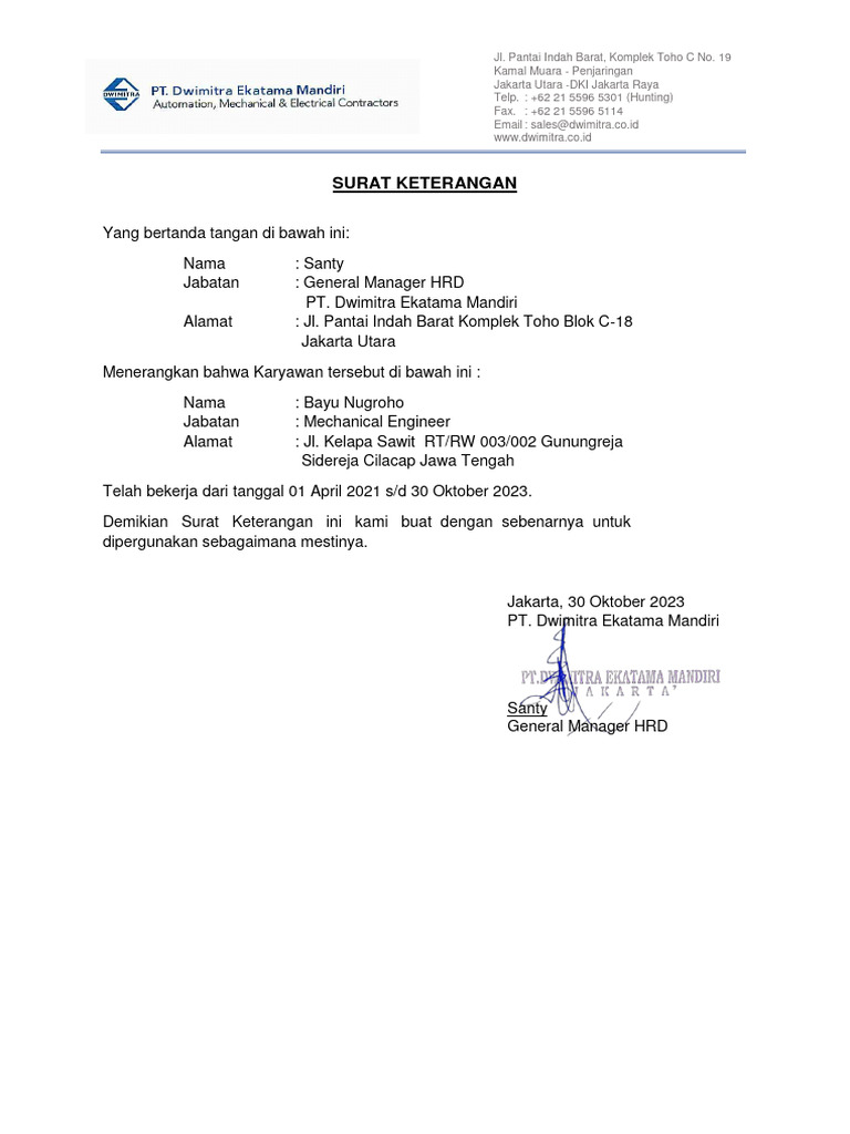 PT Dwimitra Ekatama Mandiri | PDF