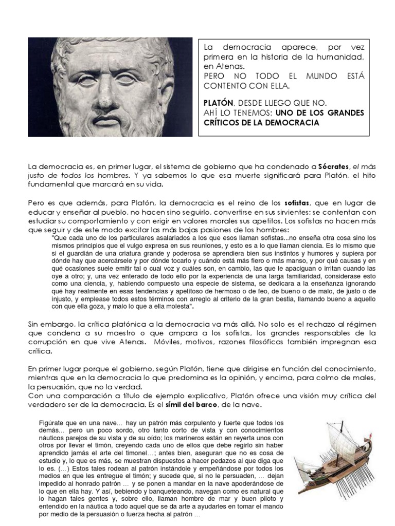 PLATÓN, la crítica de la democracia | Democracia | Platón