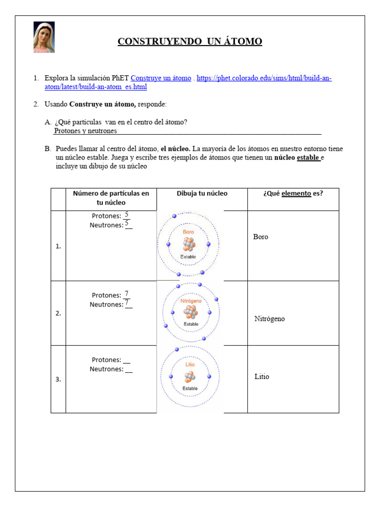 Construcción de un átomo en PhET | PDF | Neutrón | Protón