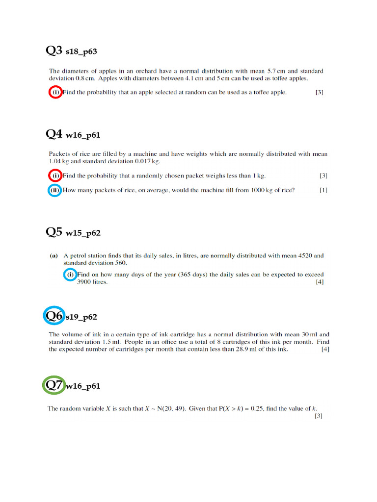 Normal Distribution Worksheet | PDF