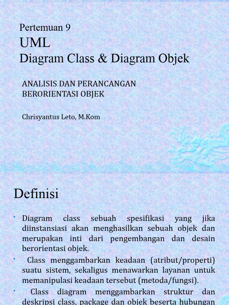 Diagram Class & Objek UML | PDF
