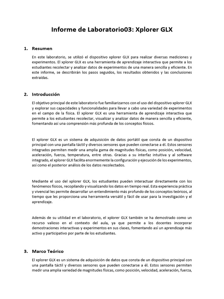 Informe de Laboratorio03 | PDF | Sensor | Experimentar