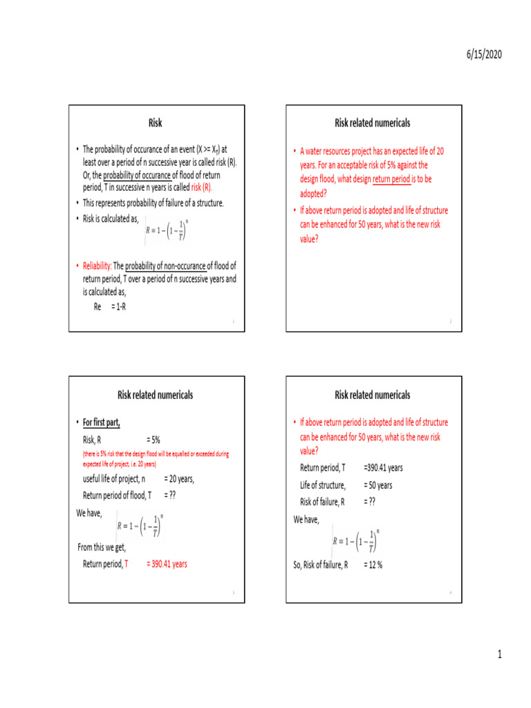 Numericals on Risk and Reliability | PDF | Reliability Engineering | Risk