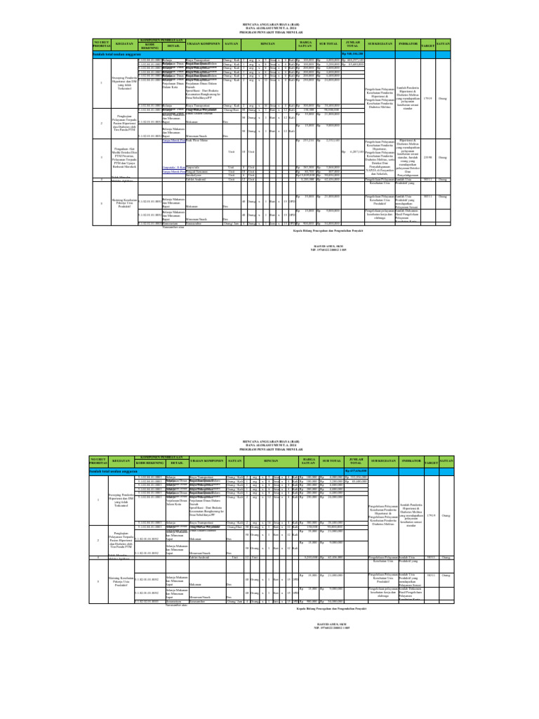 RAB Program Penyakit Tidak Menular 2024 | PDF