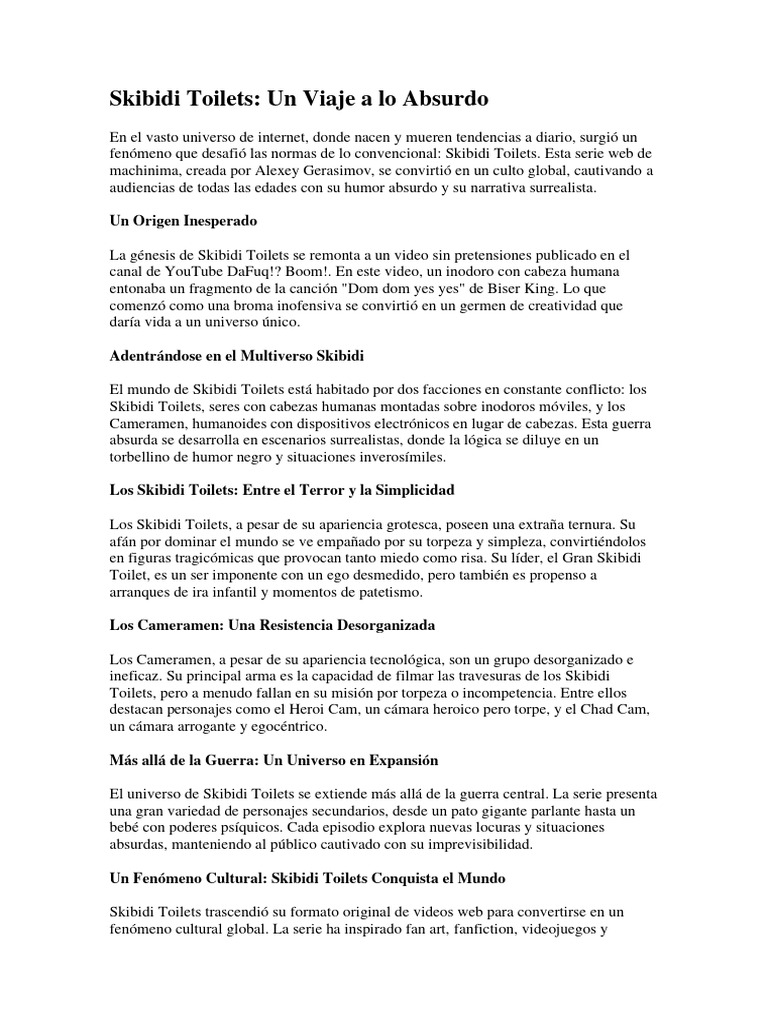 Skibidi Toilets: Humor y Surrealismo | PDF | Humor