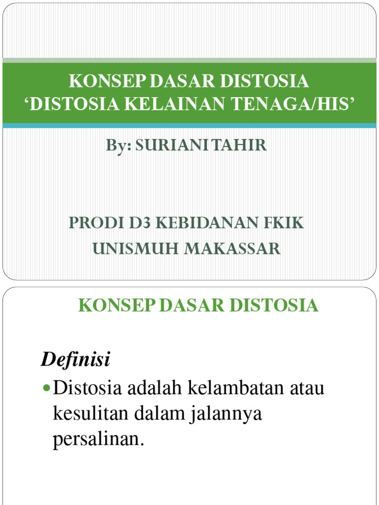 Kelainan His dalam Distosia Persalinan | PDF | Pengembangan Diri ...