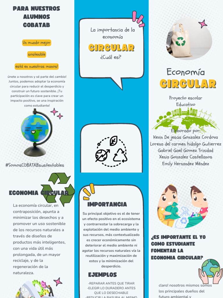 Tríptico: Economía Circular para Niños | PDF | Sustentabilidad | Residuos