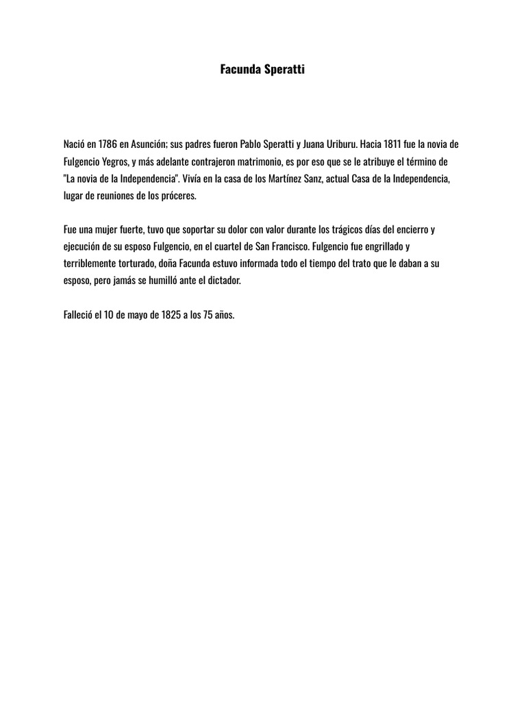 Facunda Speratti | PDF