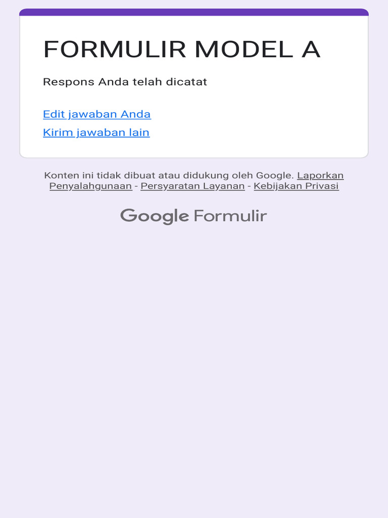 Formulir Model A | PDF