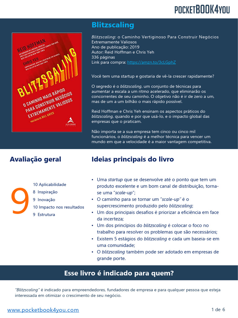 Blitzscaling - Reid Hoffman | PDF | Empresa Startup | Microempresas e Empreendedores