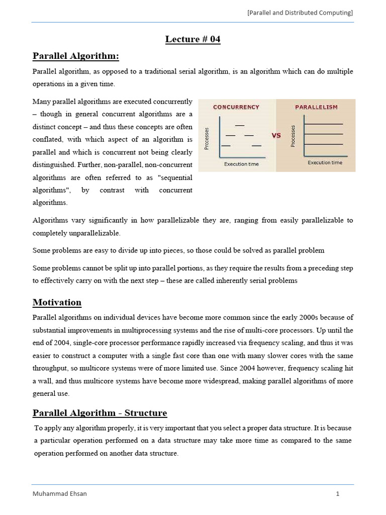 Lec # 04 - Parallel Algorithm | Download Free PDF | Process (Computing) | Parallel Computing
