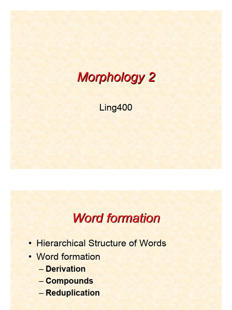 Morphology 2 | PDF | Language Families | Linguistic Morphology