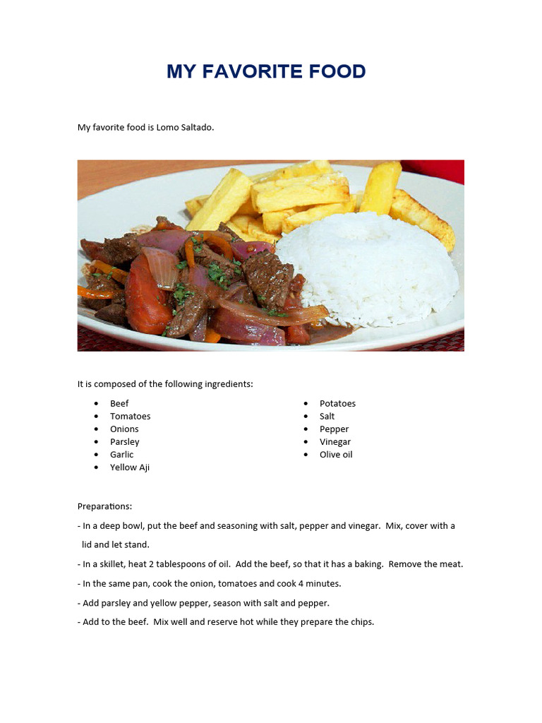 INGREDIENTS AND PREPARATION - Alexander Aranda | PDF