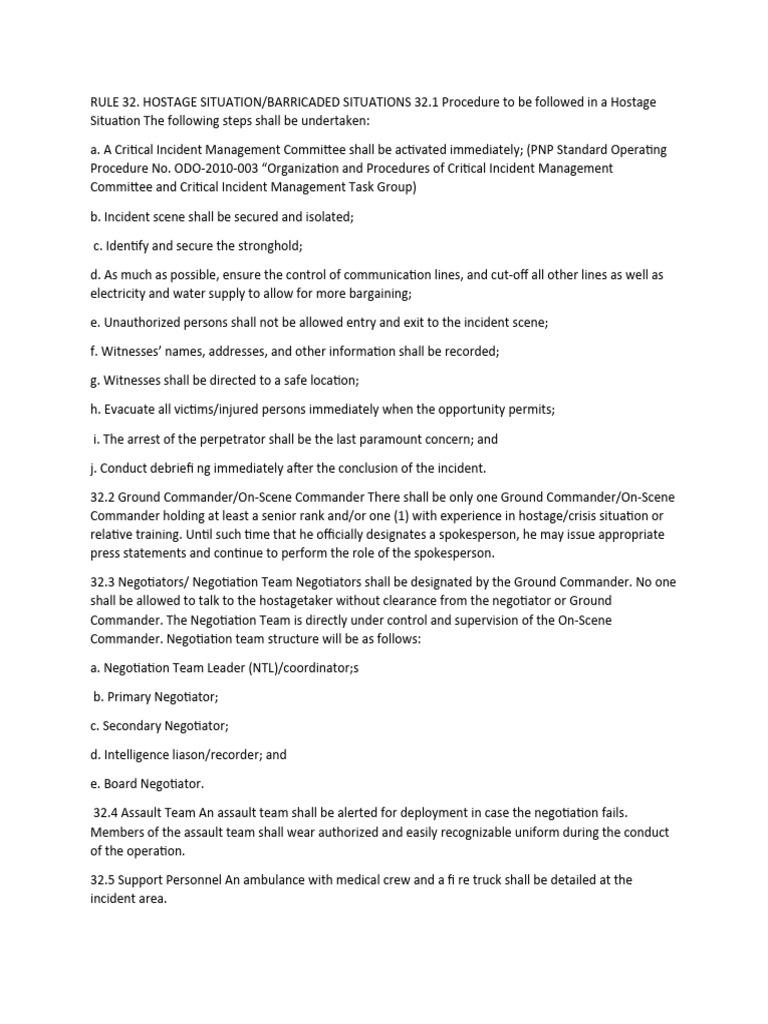 rule of negotiation | PDF | Hostage | Negotiation