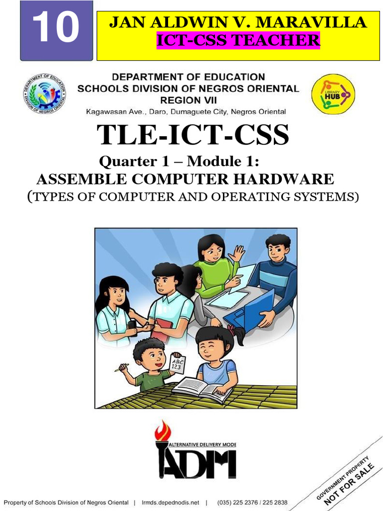 TLE ICT CSS 10 Q1 - ICCS Week 1 1ST DIST 1 | PDF | Operating System | Personal Digital Assistant