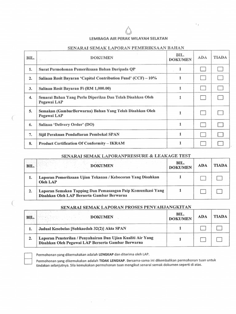 Senarai Semak Laporan | PDF