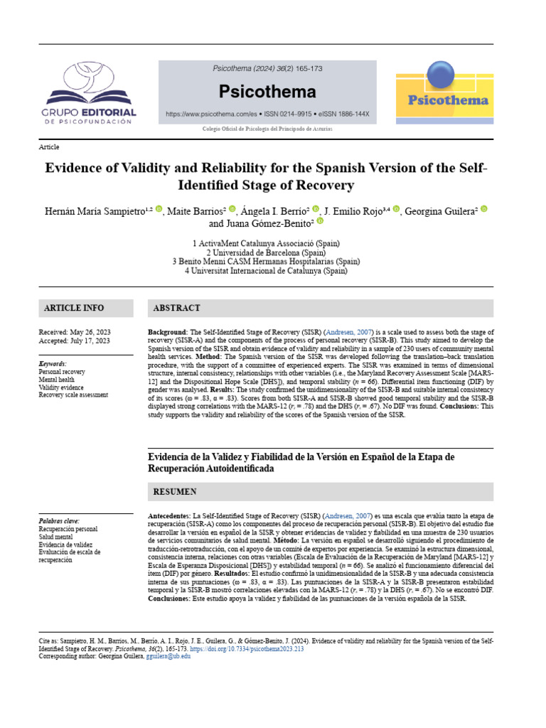 Validation Recovery | PDF | Mental Disorder | Mental Health