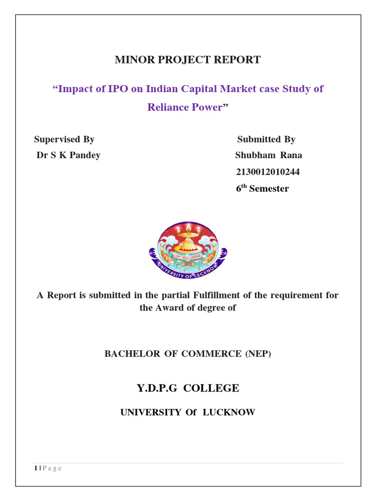 YDPG College IPO Impact Report | PDF | Initial Public Offering | Stocks