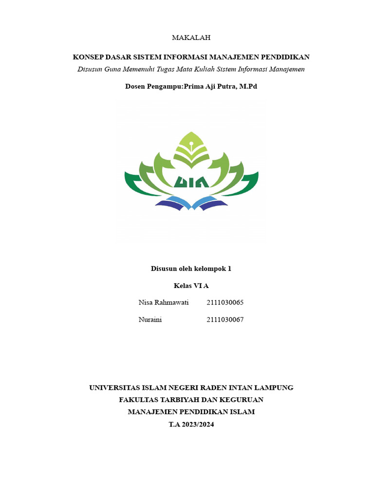 Konsep Dasar SIM Pendidikan | PDF