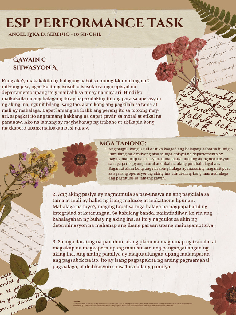 Esp Performance Task | PDF