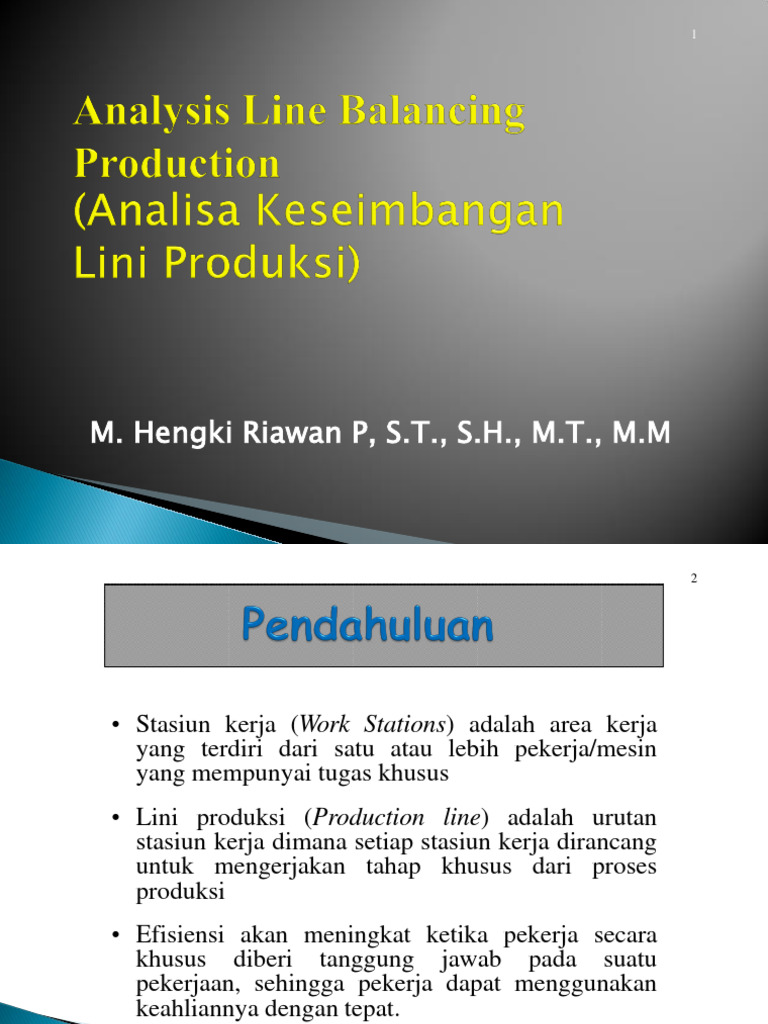 Line Balancing Lini Produksi | PDF