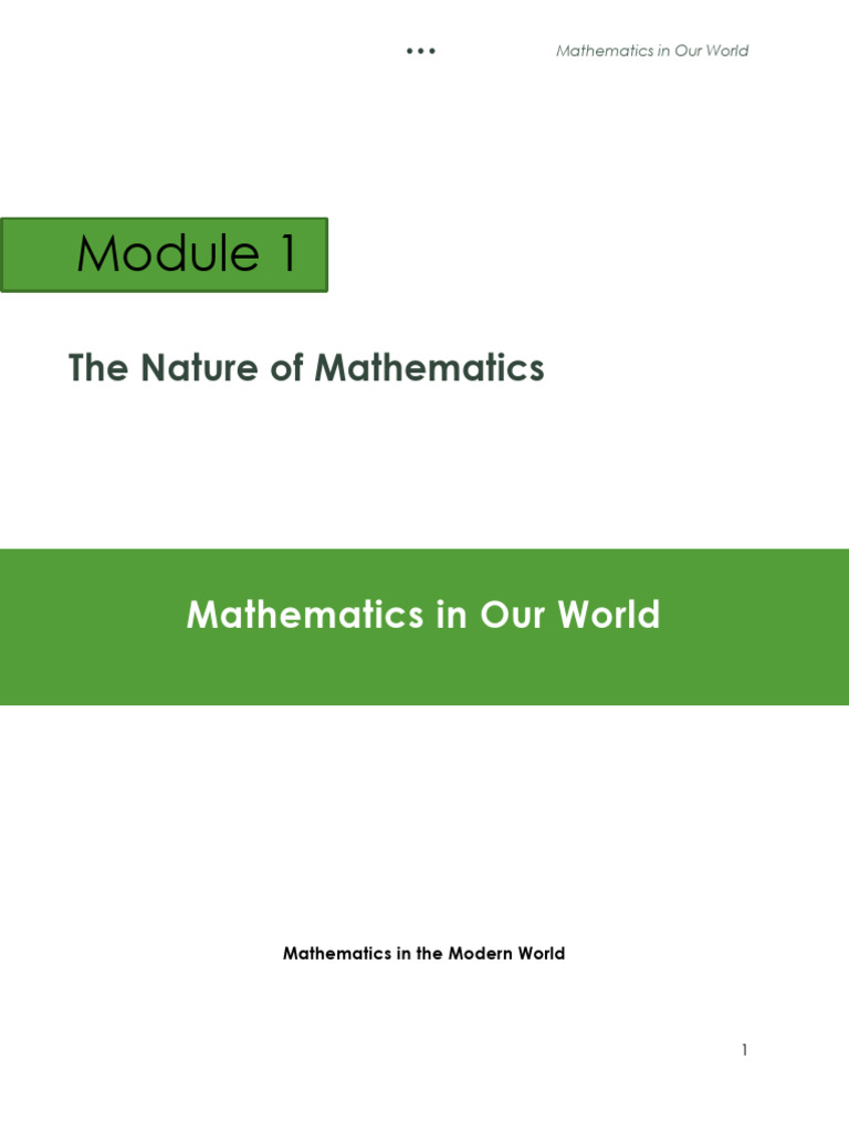 GE-MMW MODULE # 1 - Mathematics in Our World | PDF | Mathematics | Geometry