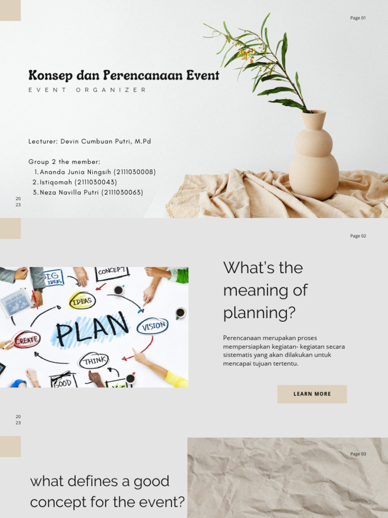 PPT - Konsep Dan Perencanaan Event by Group 2 MPI 5A | PDF