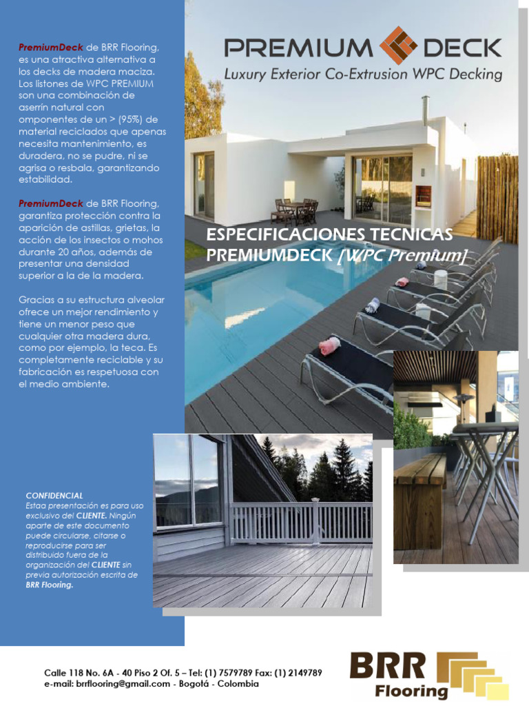 Ficha Tecnica Decks WPC Premium | PDF | Tornillo | Madera