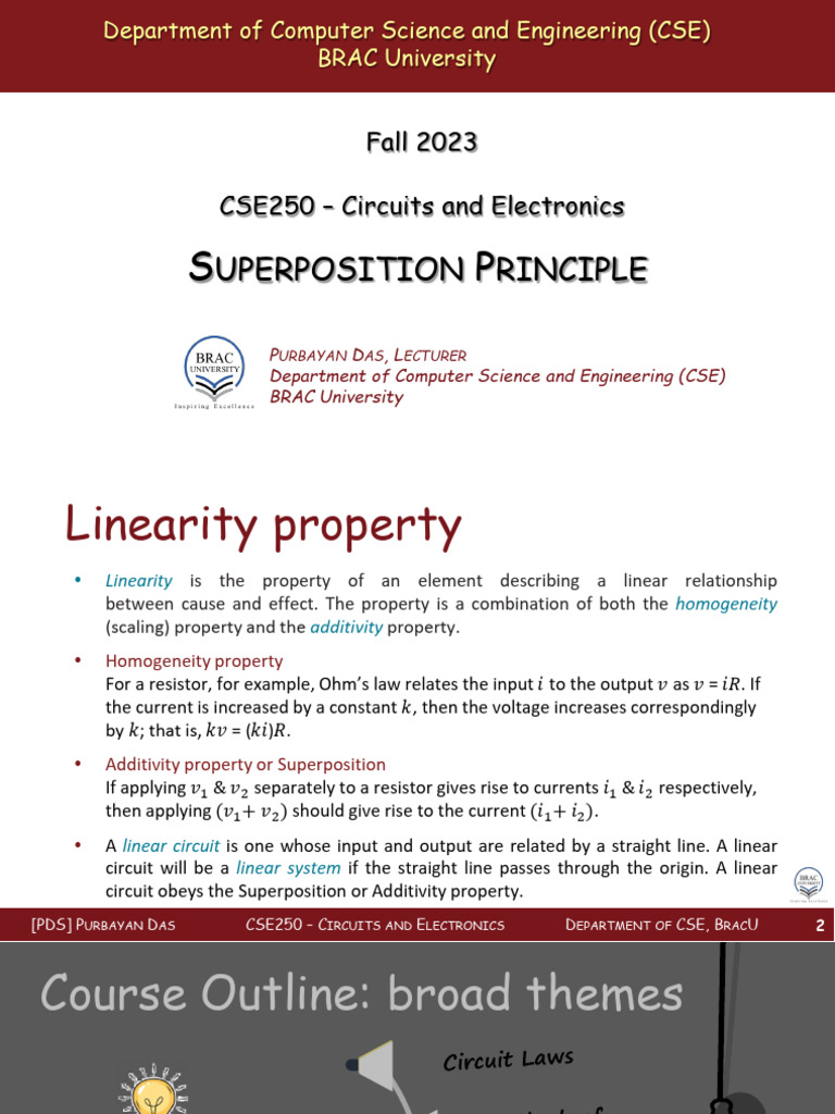 Superposition Theorem Pdf Electrical Network Linearity