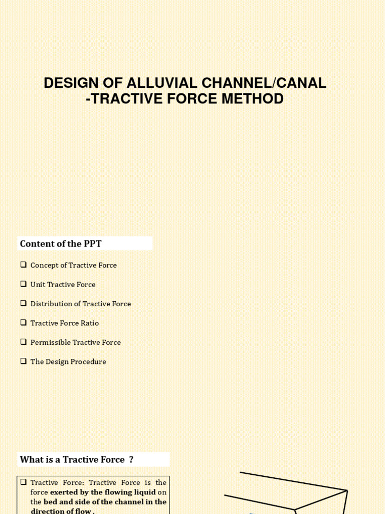Tractive Force in Alluvial Channel Design | PDF | Force | Weight