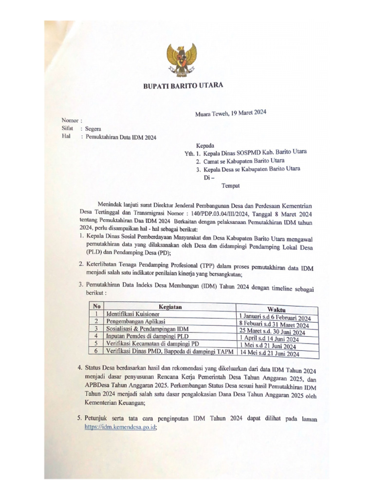 Surat Idm 2024 | PDF