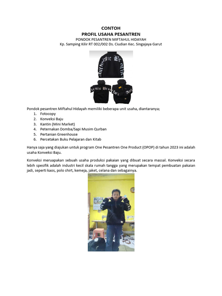 Profil Usaha Pesantren MH | PDF