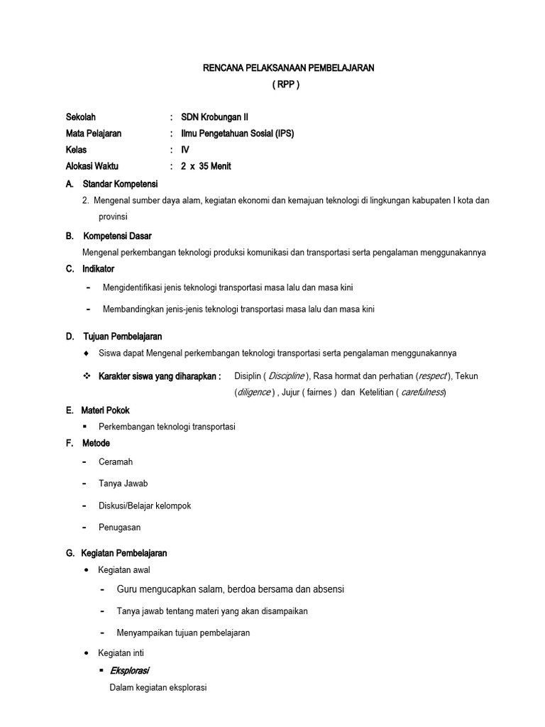 RPP Prasiklus | PDF | Karier & Perkembangan | Seni