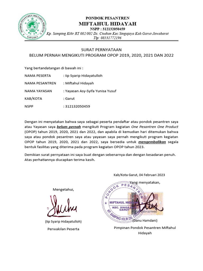 Surat Pernyataan Belum Pernah Ikut Program Opop 2019-2020-2021-2022 ... Surat Pernyataan Belum Pernah Ikut Program Opop 2019-2020-2021-2022 ...